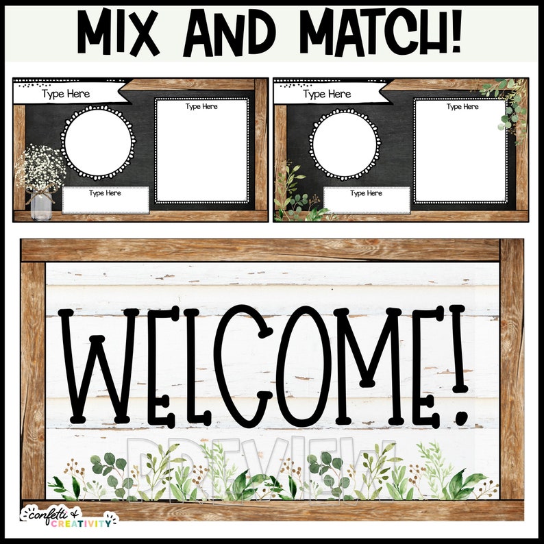 Farmhouse Classroom Slides: Powerpoint & Google Templates (digital ...