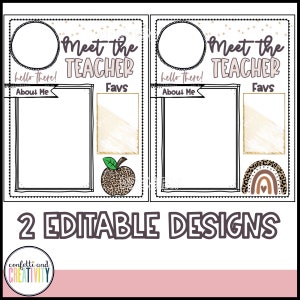 Editable Meet the Teacher Template | Boho Neutral Classroom Decor ...