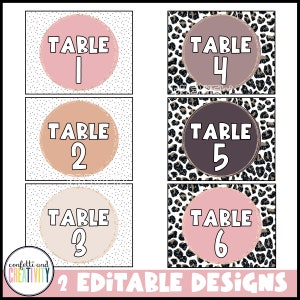 Table Numbers for the Classroom | Boho Neutral Classroom Decor ...