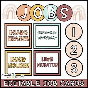 Neutral Classroom Jobs Display | Editable Classroom Jobs | Classroom ...