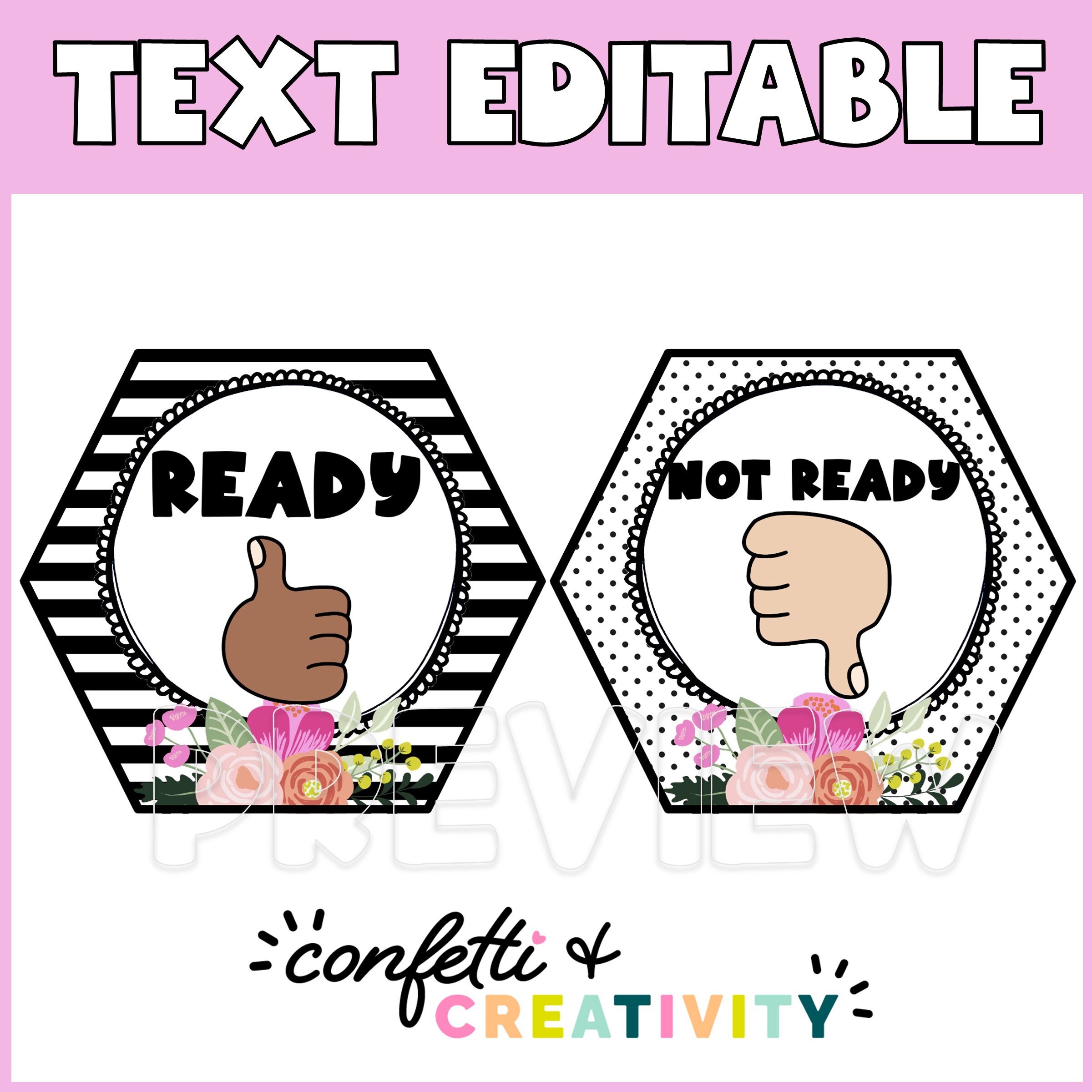 Floral Classroom Hand Signal Posters: Elementary Decor (digital ...