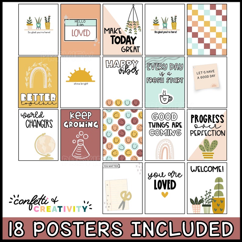 Neutral Classroom Quote Posters: Growth Mindset Decor (digital Download ...