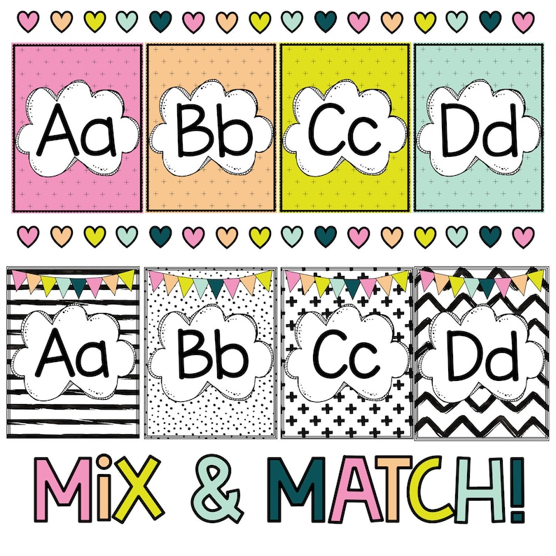 Bold Brights Alphabet Posters: Colorful Classroom Decor (digital ...
