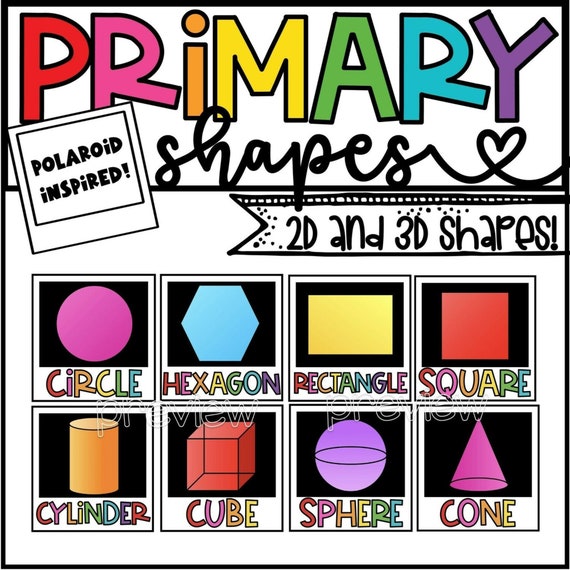 2D and 3D Shapes Posters for the Classroom Bright Classroom - Etsy