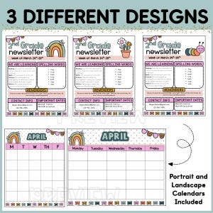 EDITABLE Spring Classroom Newsletter and Calendar | Teacher Newsletter ...