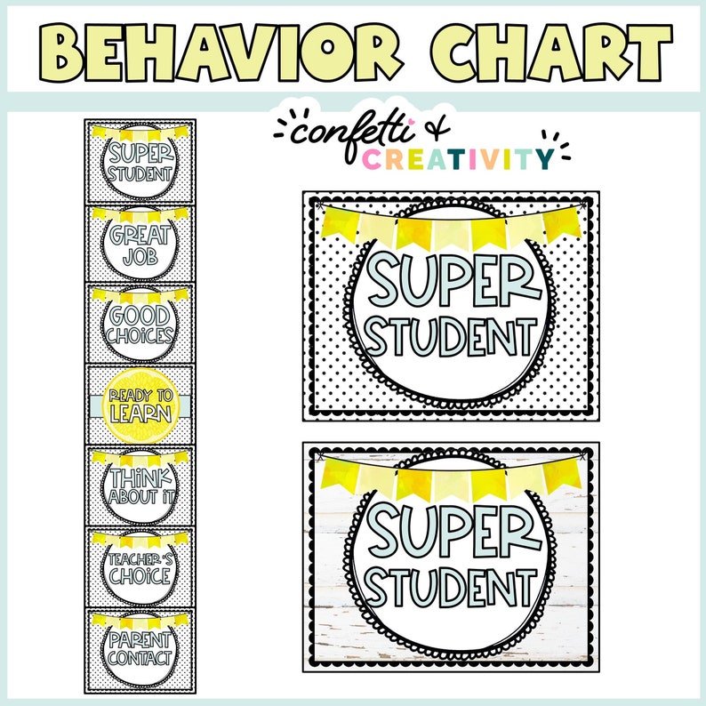 Elementary Classroom Behavior Chart: Farmhouse Decor (digital Download ...