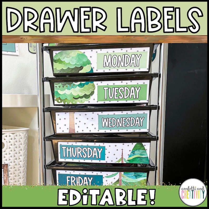 10 Drawer Cart Labels for the Classroom Nature Classroom - Etsy