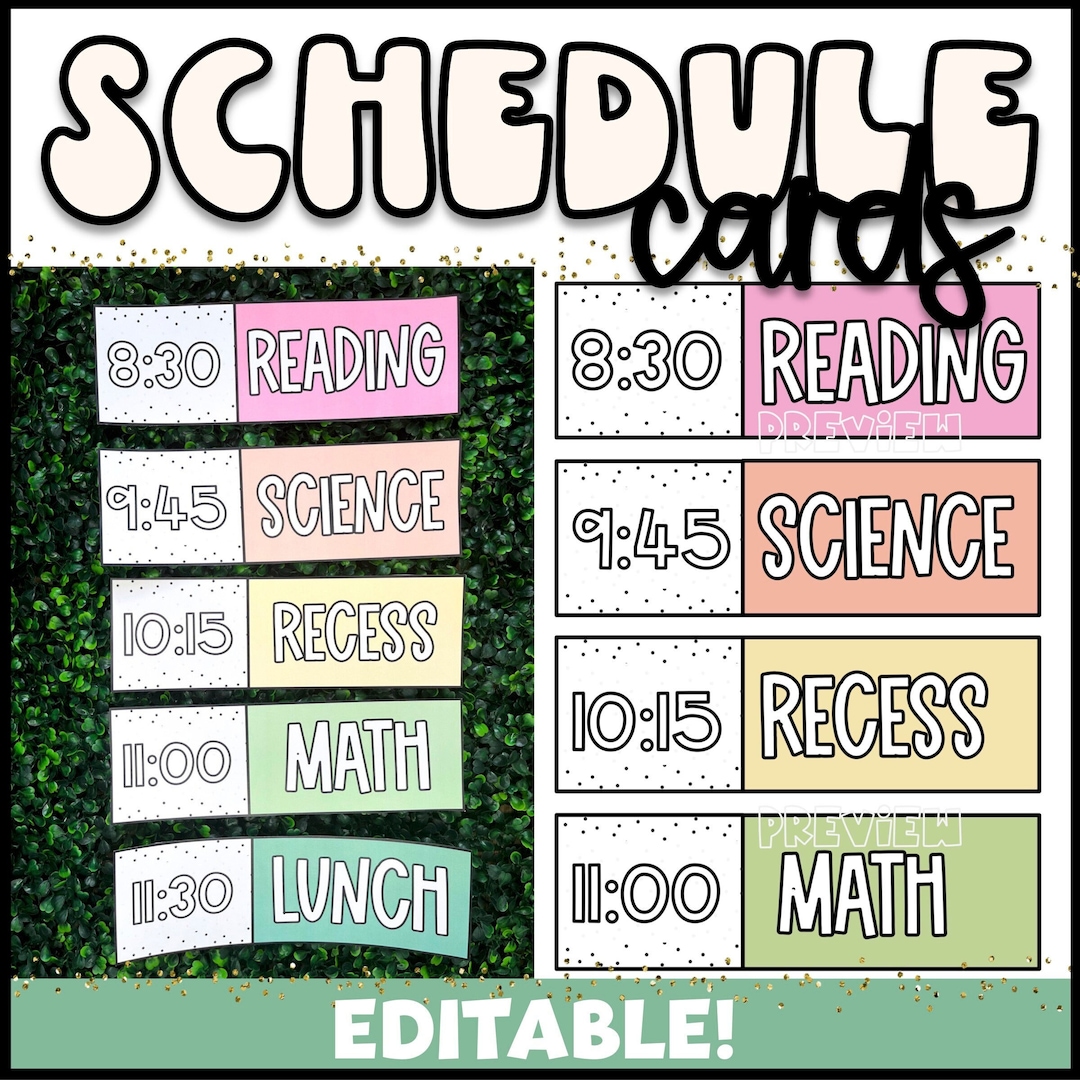Retro Classroom Schedule | Editable Classroom Schedule | Retro ...