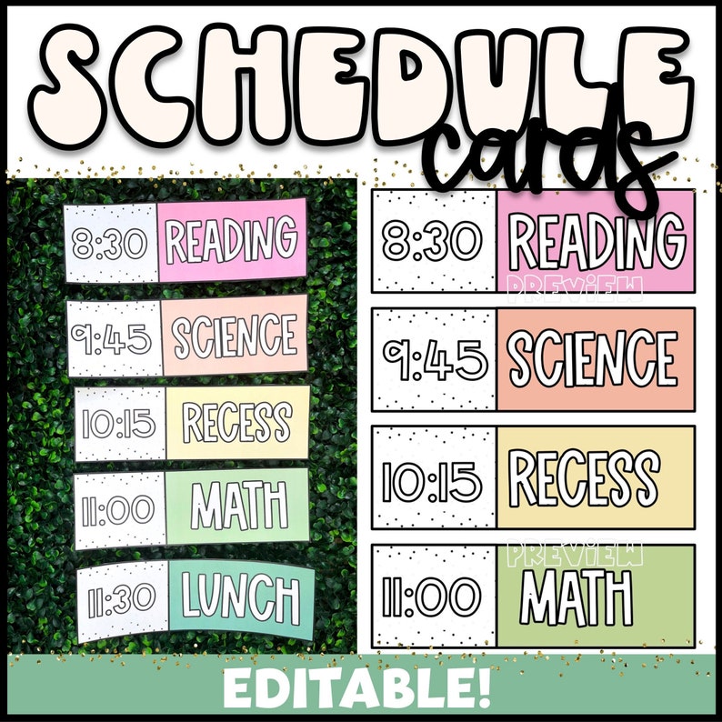 Retro Classroom Schedule Editable Classroom Schedule Retro - Etsy