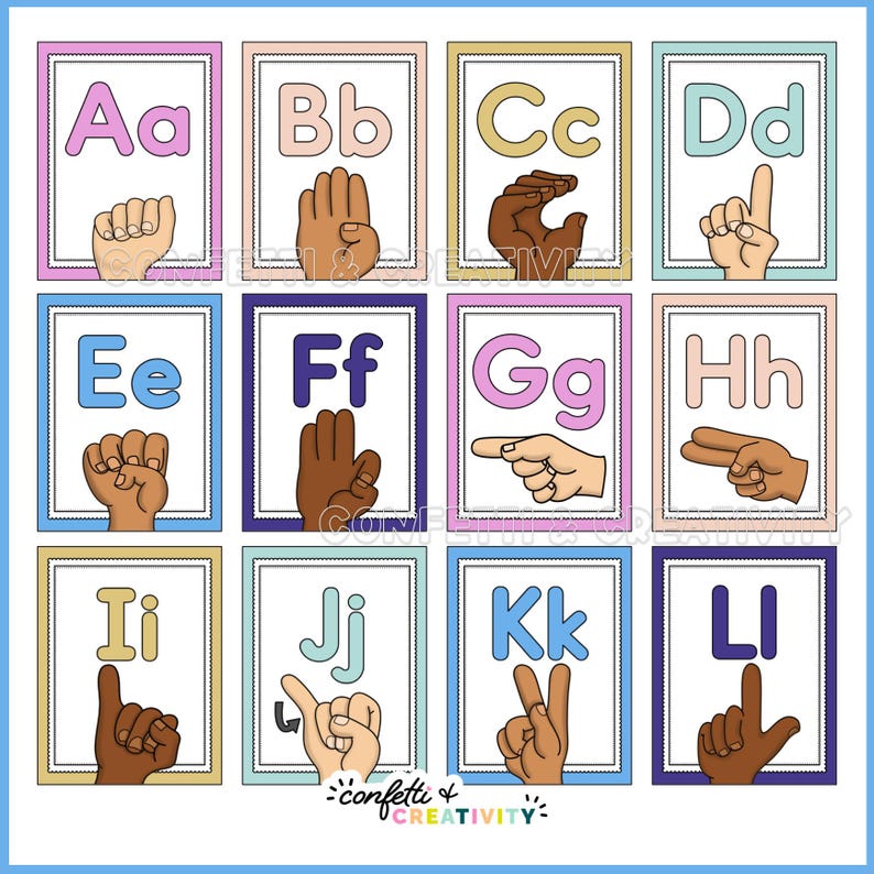 Space ASL Alphabet Posters: Sign Language Classroom Decor (digital ...