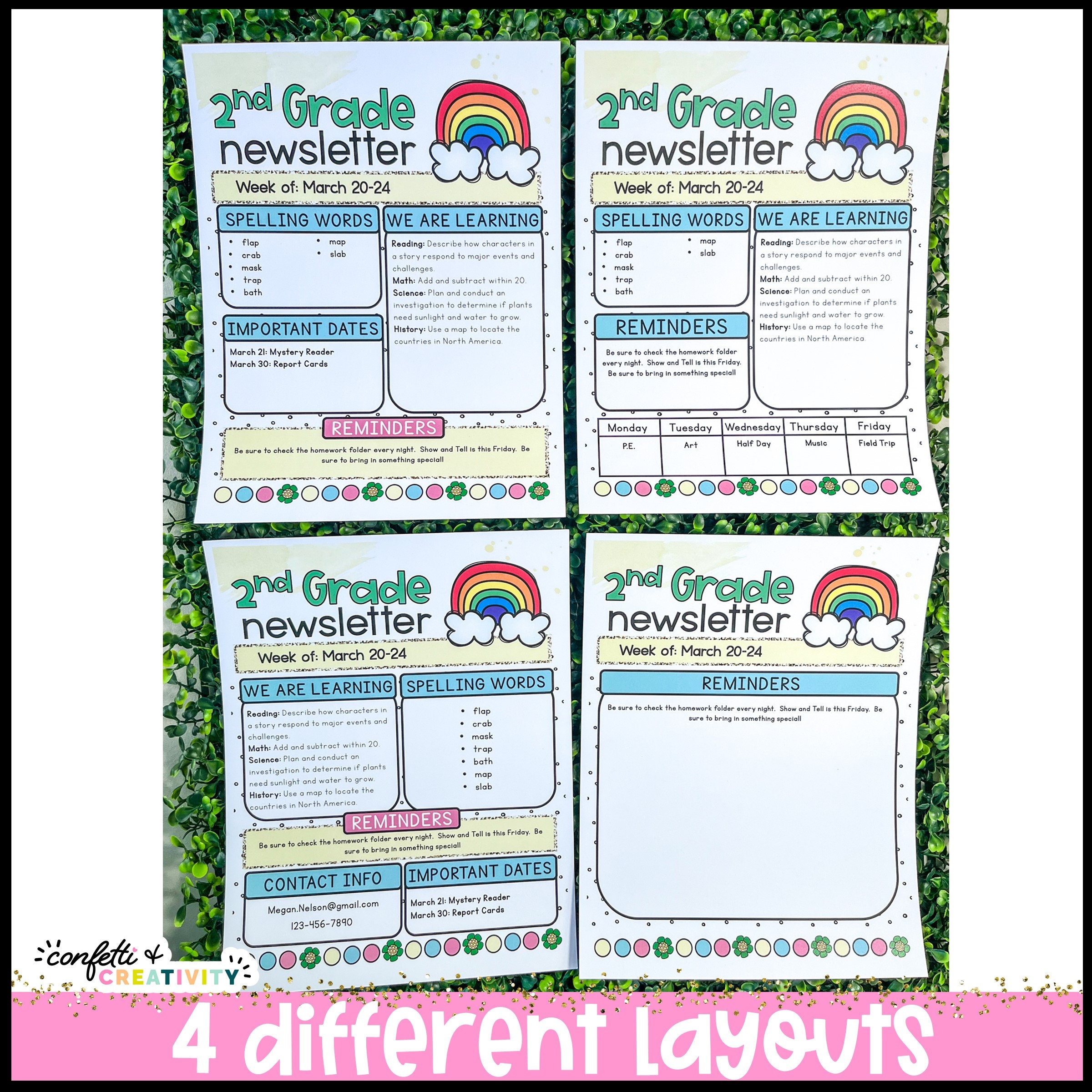 Editable Spring Classroom Newsletter Template (digital Download) - Etsy