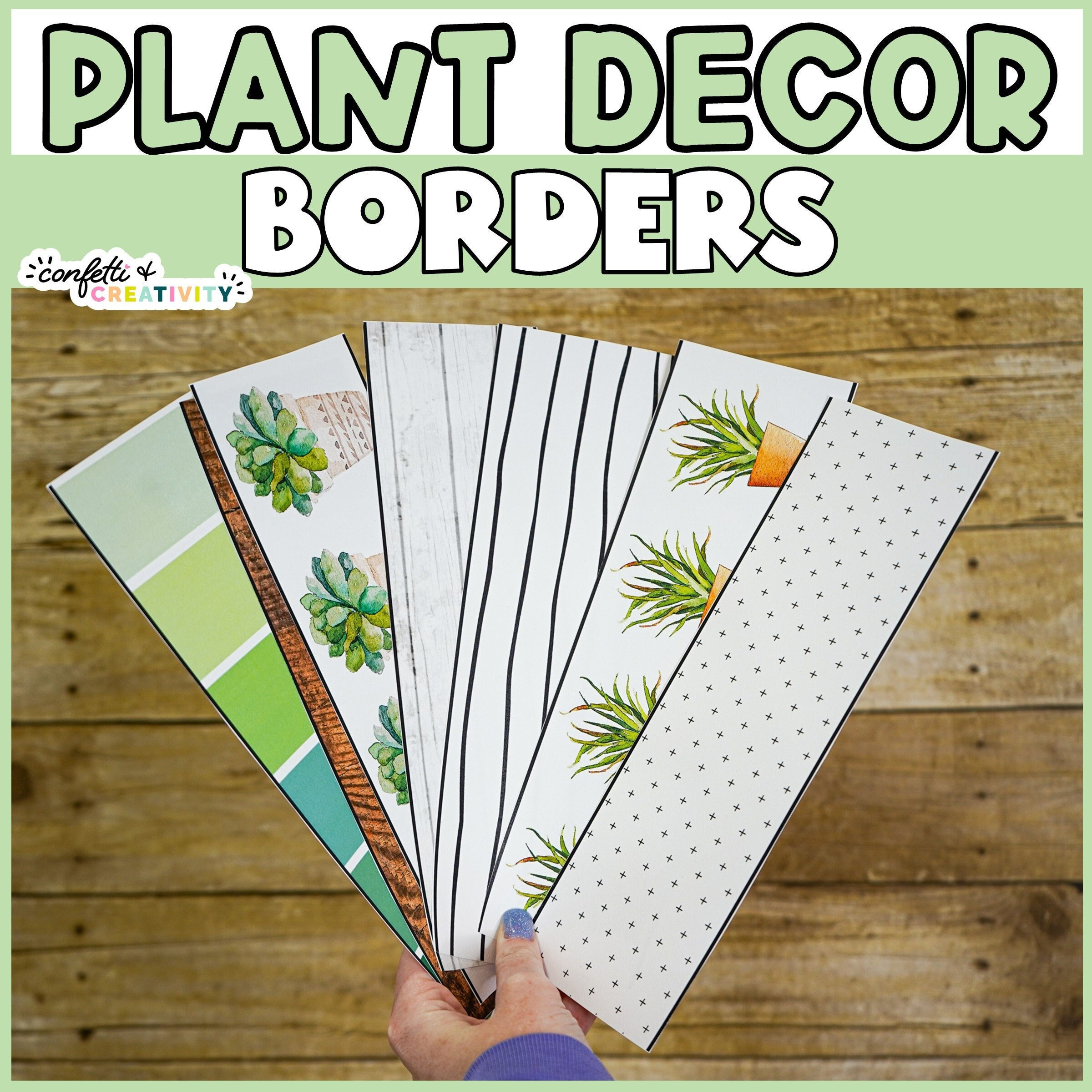 Plant Bulletin Board Borders: Elementary Classroom Decor (digital ...