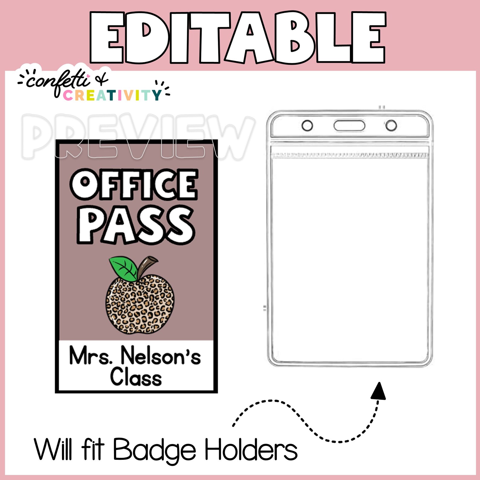 Boho Classroom Hall Passes: Editable Teacher Lanyard Pass (digital ...