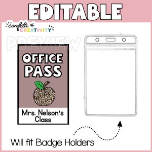 Boho Classroom Hall Passes: Editable Teacher Lanyard Pass (digital ...