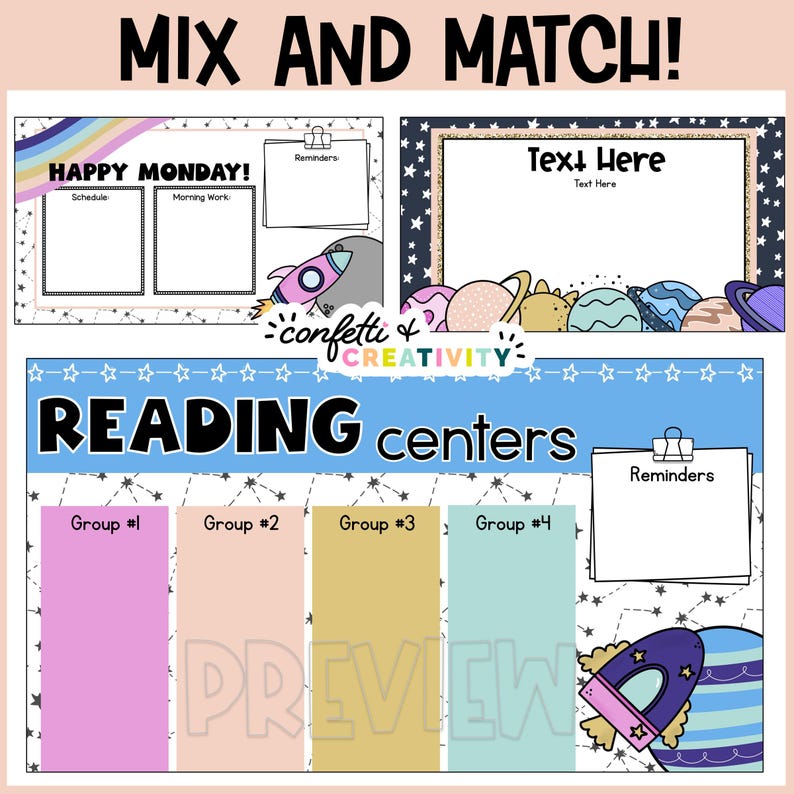 Space Classroom Google Slides Template: Editable Teacher Decor (digital ...