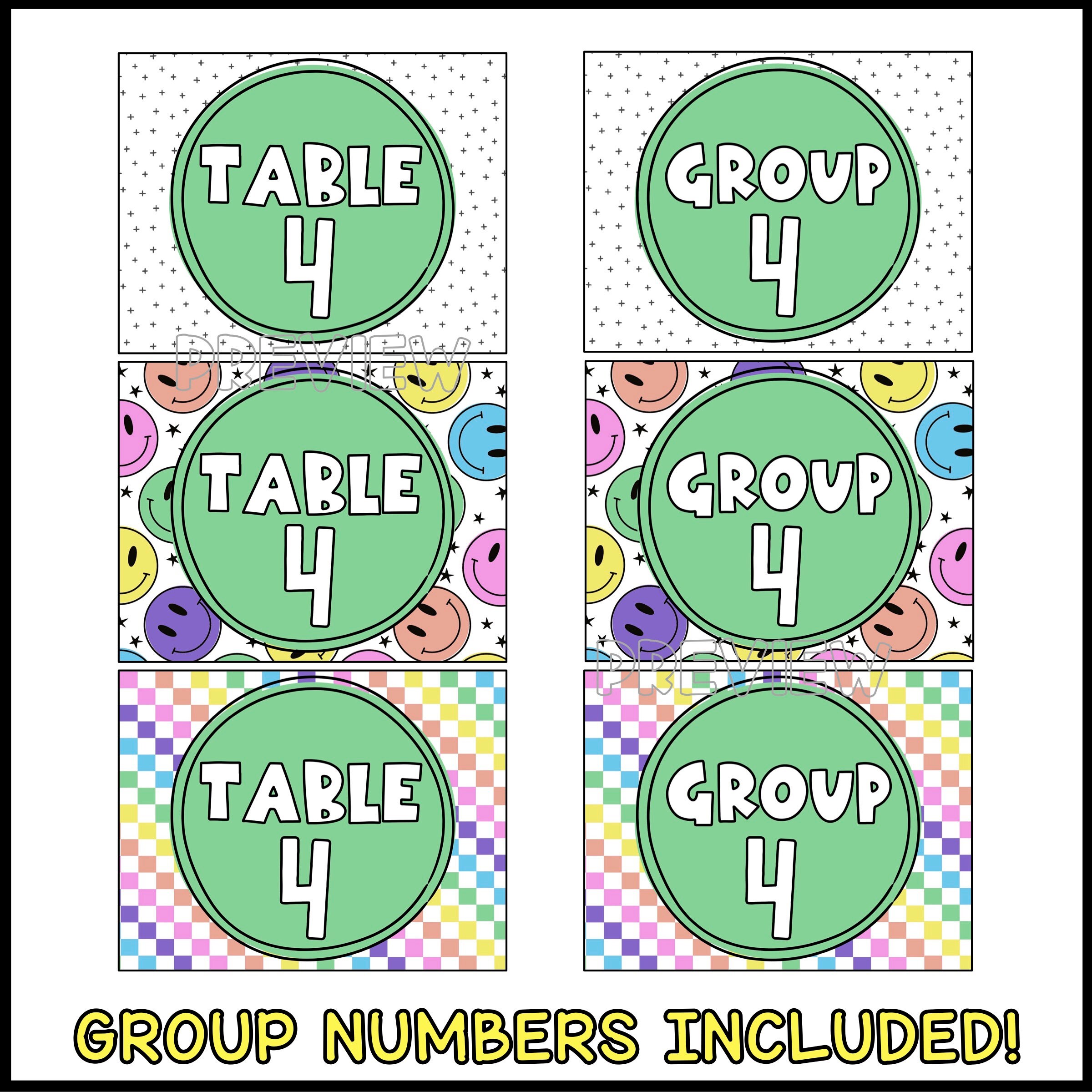 Bright Classroom Table Numbers: Editable Elementary Decor (digital ...