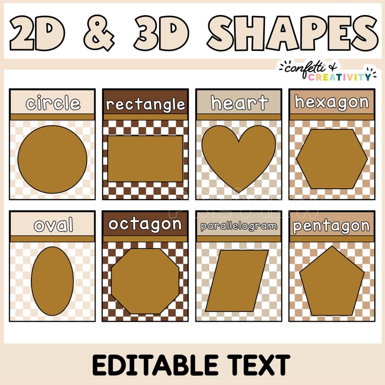 2D & 3D Shapes Posters: Neutral Classroom Decor (digital Download) - Etsy