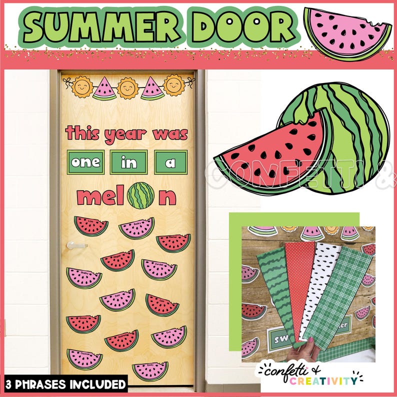 Watermelon Summer Classroom Door Decor Kit (digital Download) - Etsy