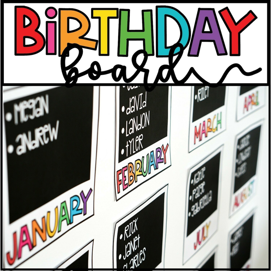 Bright Classroom Birthday Display Classroom Birthday Board - Etsy