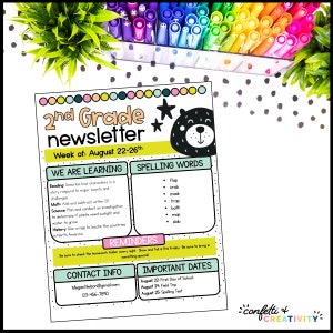 EDITABLE Bright Classroom Newsletter | Teacher Newsletter Template ...