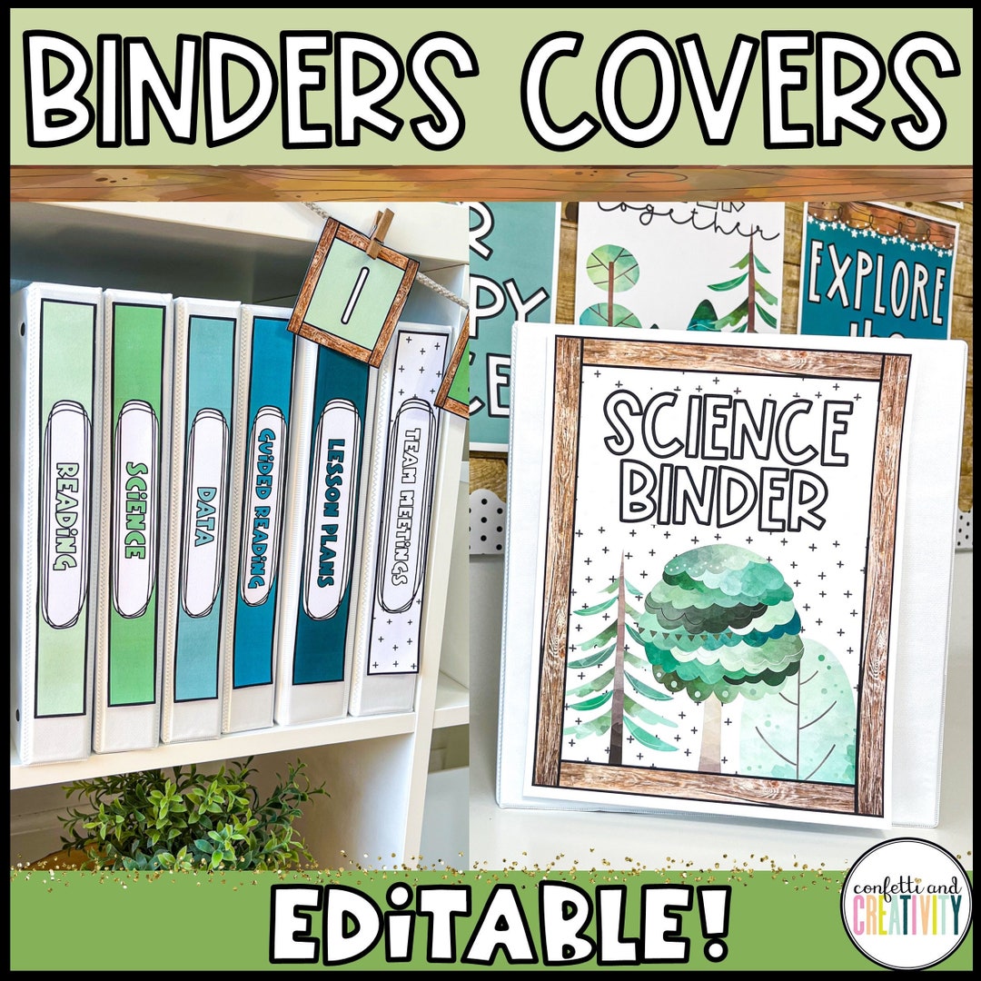 Teacher Binder Covers and Spines | Nature Binder Covers | Nature ...