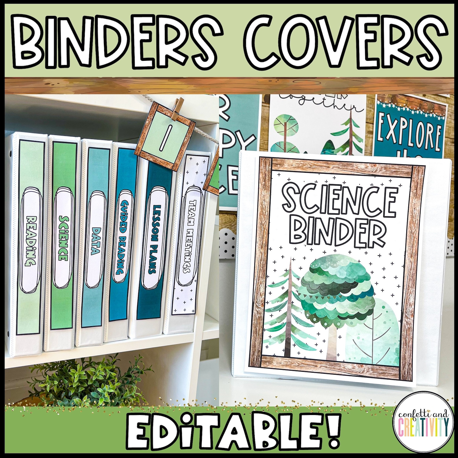Teacher Binder Covers and Spines Nature Binder Covers - Etsy