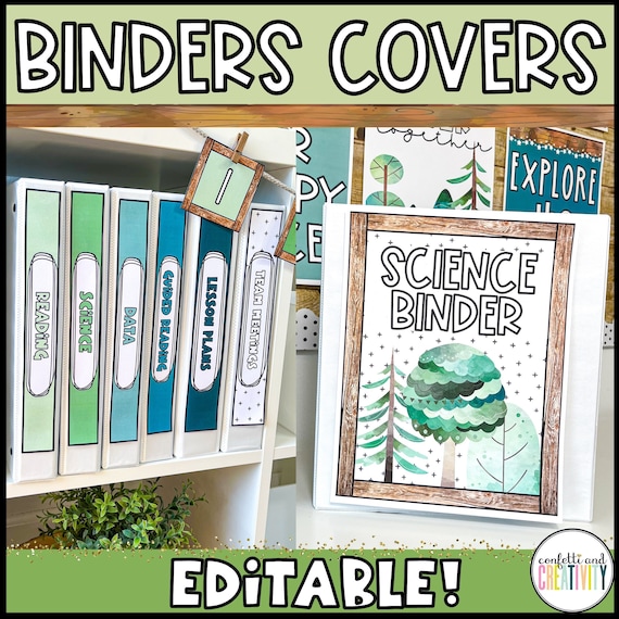 Teacher Binder Covers and Spines Nature Binder Covers - Etsy