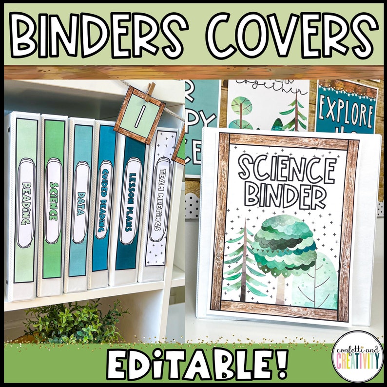 Teacher Binder Covers and Spines Nature Binder Covers - Etsy