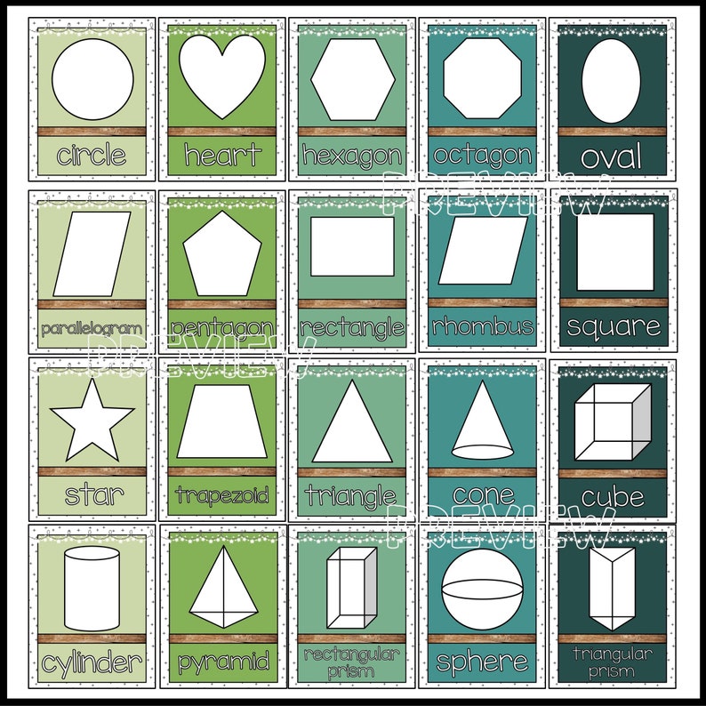 2d And 3d Shapes Posters For The Classroom Nature Classroom Etsy