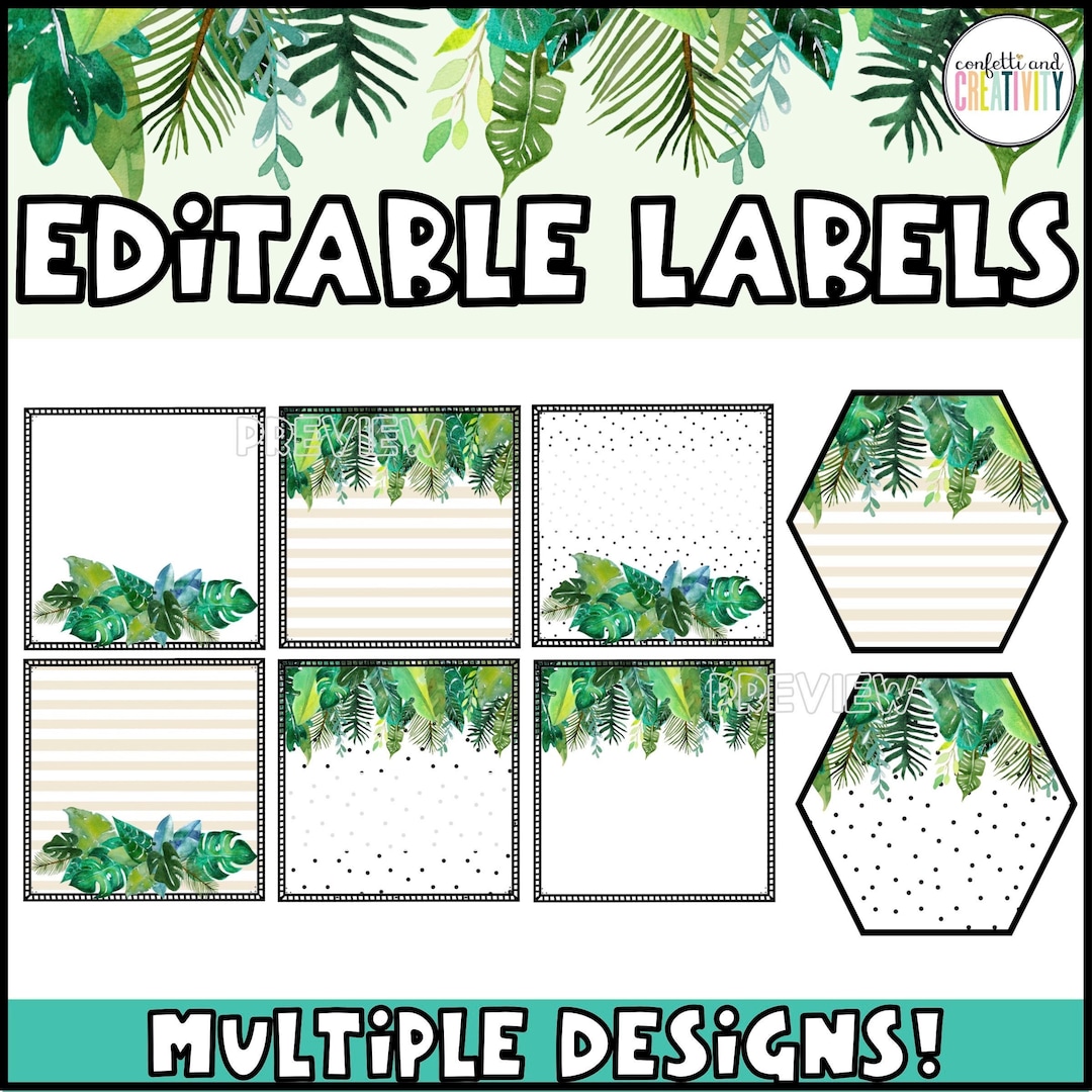 Editable Classroom Labels | Tropical Classroom Labels | Tropical ...
