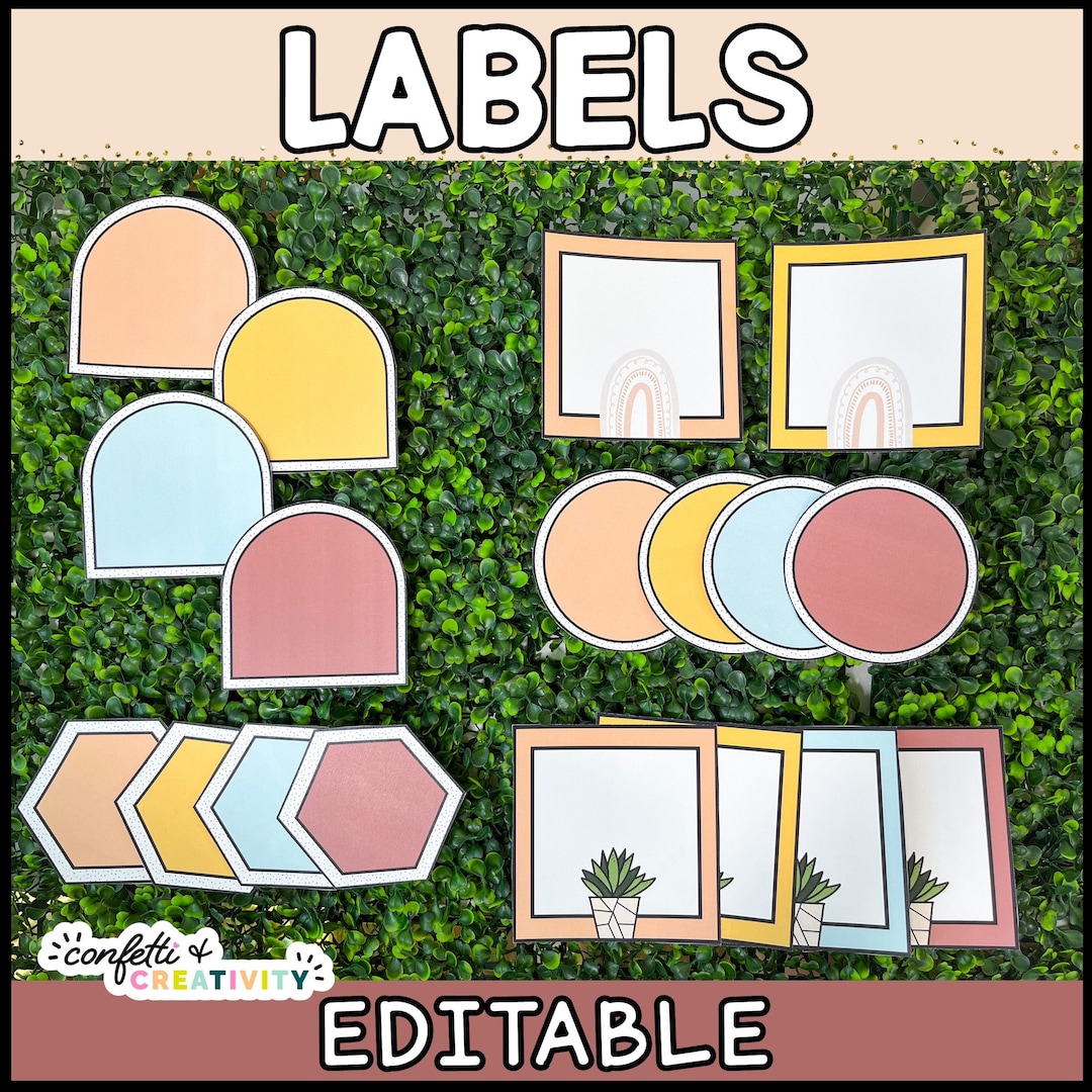 Neutral Classroom Labels: Editable Classroom Decor (digital Download ...