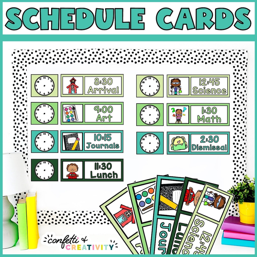 Visual Classroom Schedule Cards: Elementary Teacher Printable (digital ...