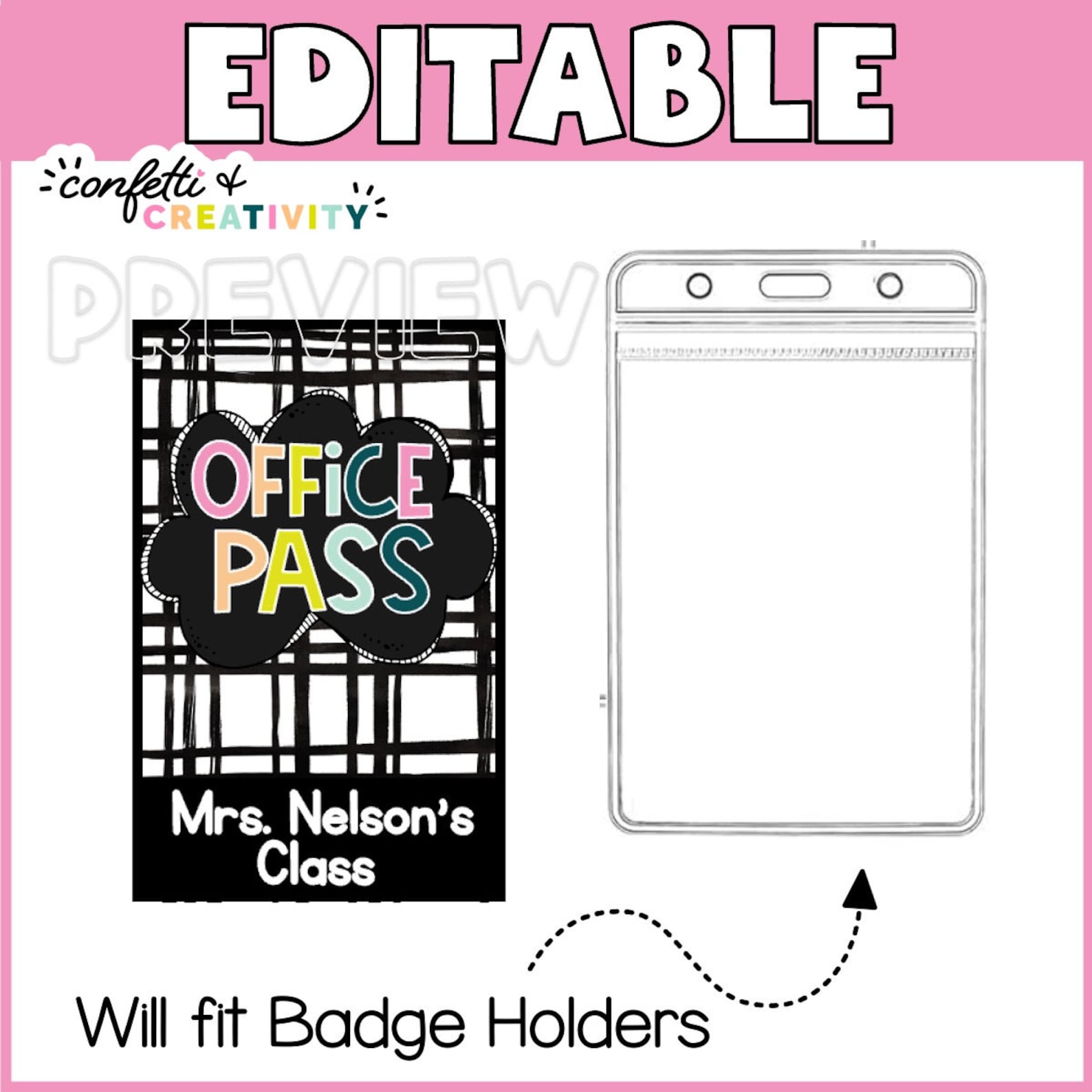 Elementary Classroom Hall Passes: Editable Teacher Lanyard Pass ...