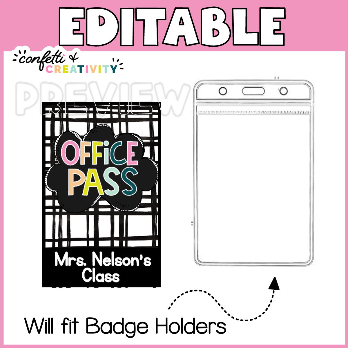 Elementary Classroom Hall Passes: Editable Teacher Lanyard Pass ...