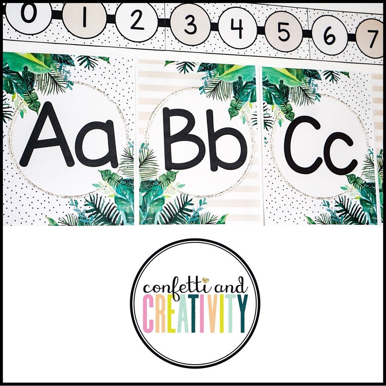 Tropical Alphabet Posters for the Classroom Tropical - Etsy