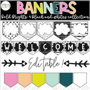 Bright Classroom Decor Bundle: Black & White Theme (digital Download ...