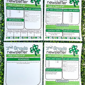 EDITABLE St. Patrick's Day Classroom Newsletter | Teacher Newsletter ...