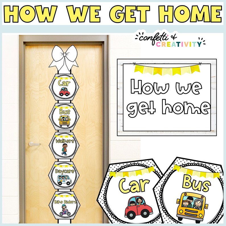 Editable Classroom Dismissal Chart: Lemon Farmhouse Decor (digital ...