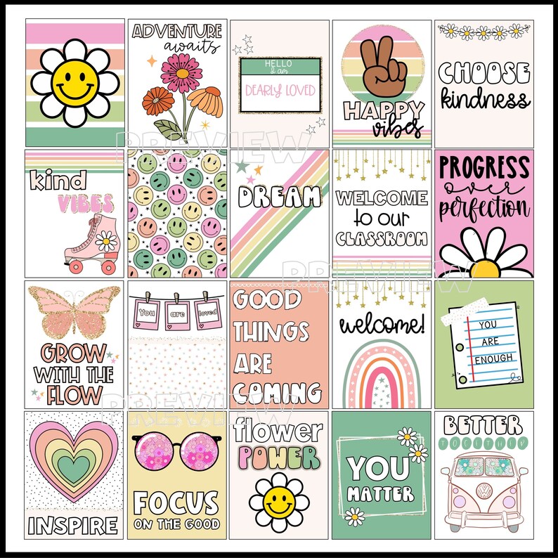 Retro Classroom Quote Posters Classroom Quotes Colorful - Etsy