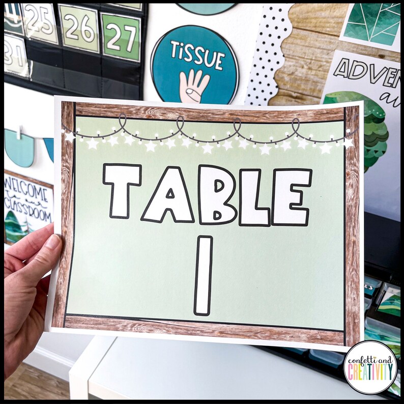Table Numbers for the Classroom Nature Classroom Decor - Etsy