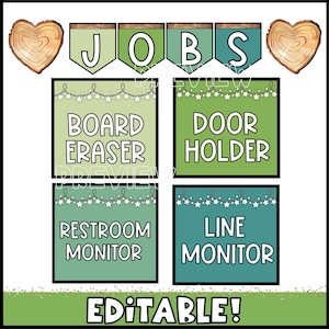 Printable Classroom Jobs Chart: Editable Elementary Display (digital ...