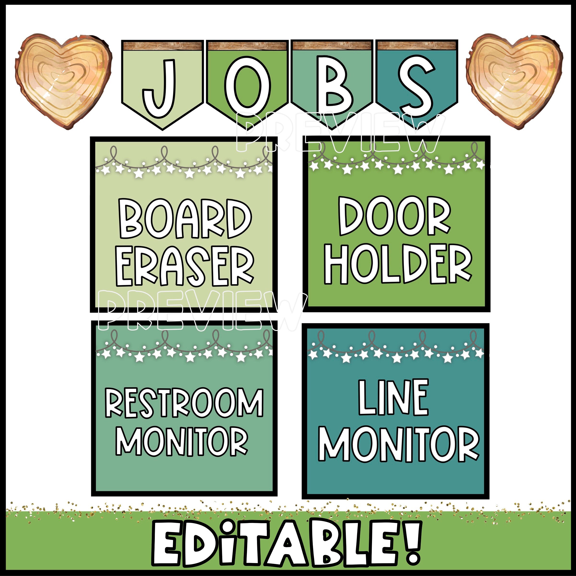 Printable Classroom Jobs Chart: Editable Elementary Display (digital ...