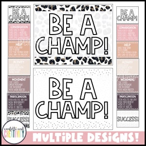 Boho Neutral CHAMPS Posters | Boho Neutral Classroom Decor | Classroom ...