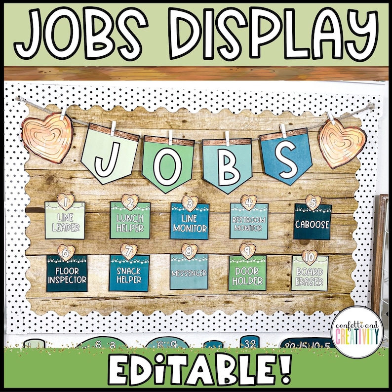 Printable Classroom Jobs Chart: Editable Elementary Display (digital ...