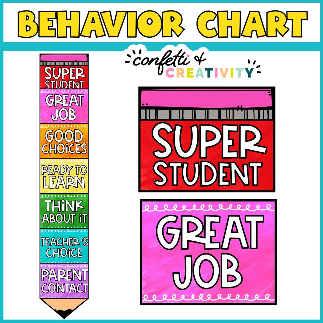 Watercolor Classroom Behavior Chart: Editable Clip Chart (digital ...