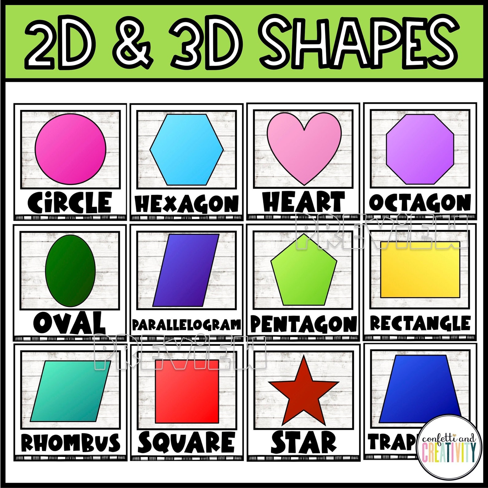 2D and 3D Shapes Posters for the Classroom Plant Classroom - Etsy
