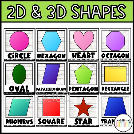 2D and 3D Shapes Posters for the Classroom Plant Classroom - Etsy