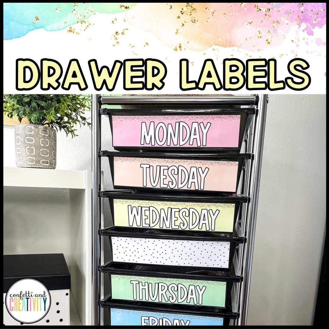 10 Drawer Cart Labels for the Classroom | Pastel Classroom Decor ...