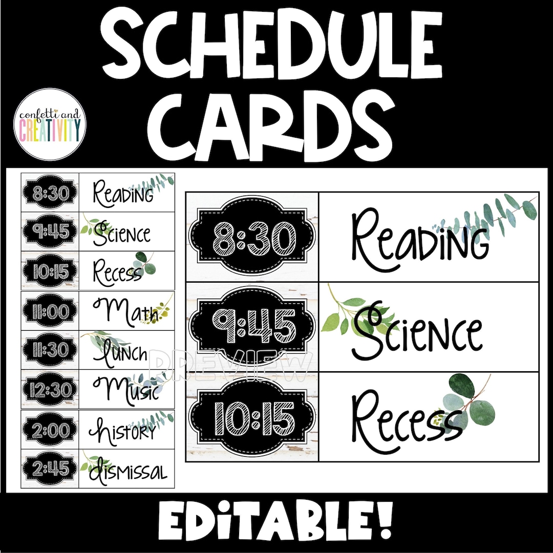 Farmhouse Classroom Schedule | Editable Classroom Schedule | Farmhouse ...