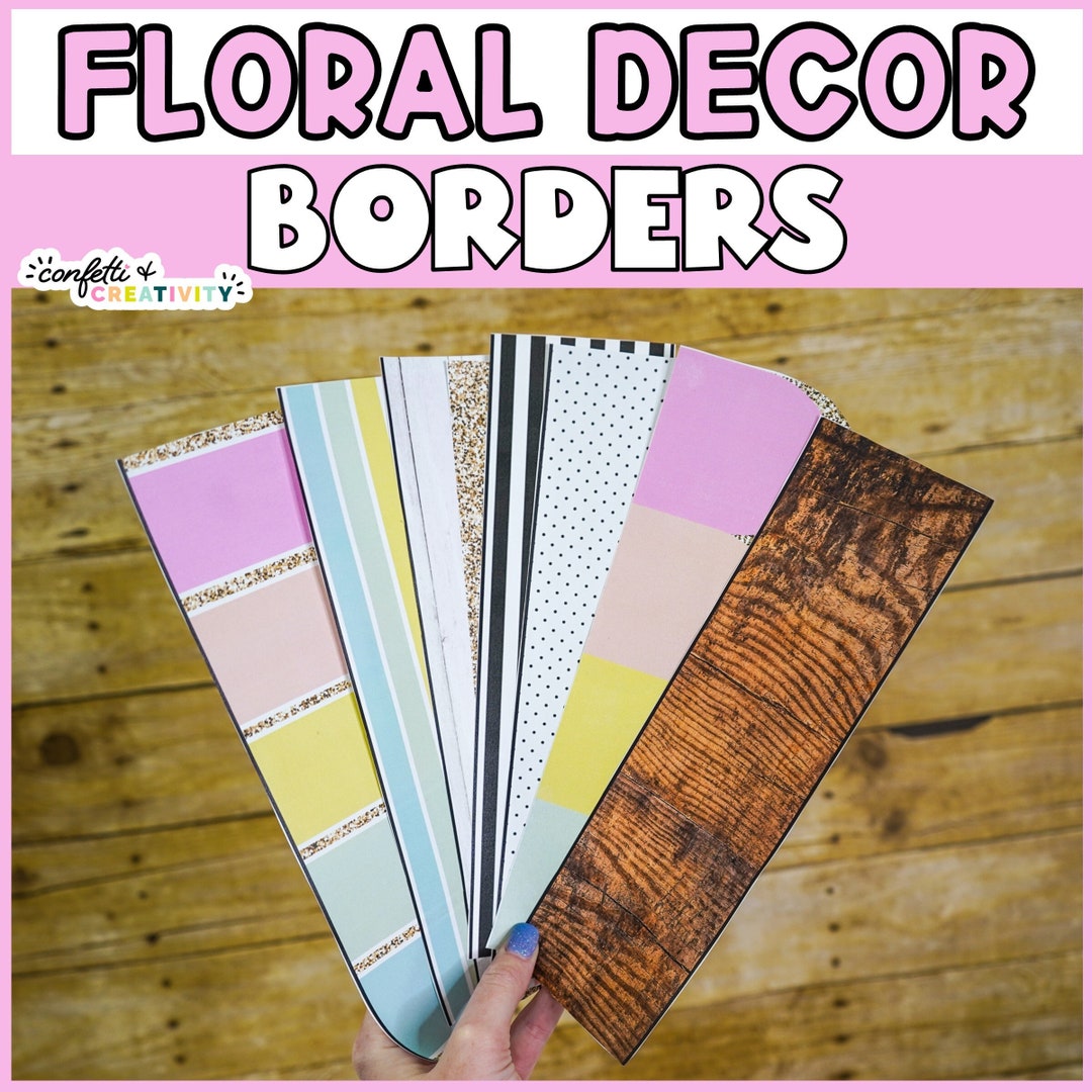 PRINTABLE Floral Farmhouse Bulletin Board Borders | Bulletin Board ...